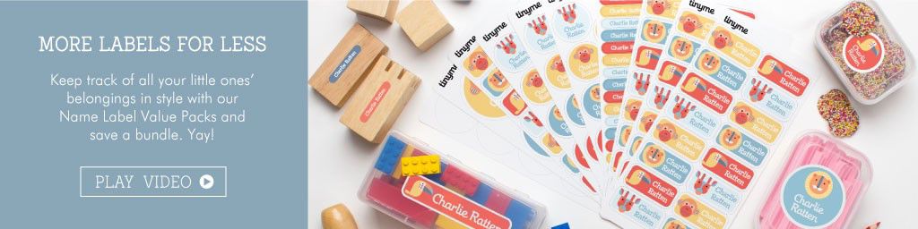 Personalised Sticky Name Labels and Clothing Label Value Packs - Tinyme